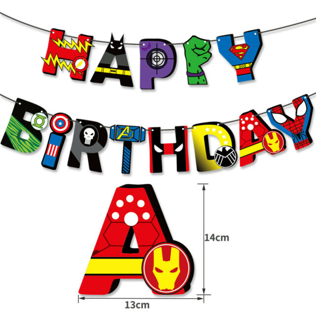Superheroes Avengers Themed Happy Birthday Banner - Decoren Party